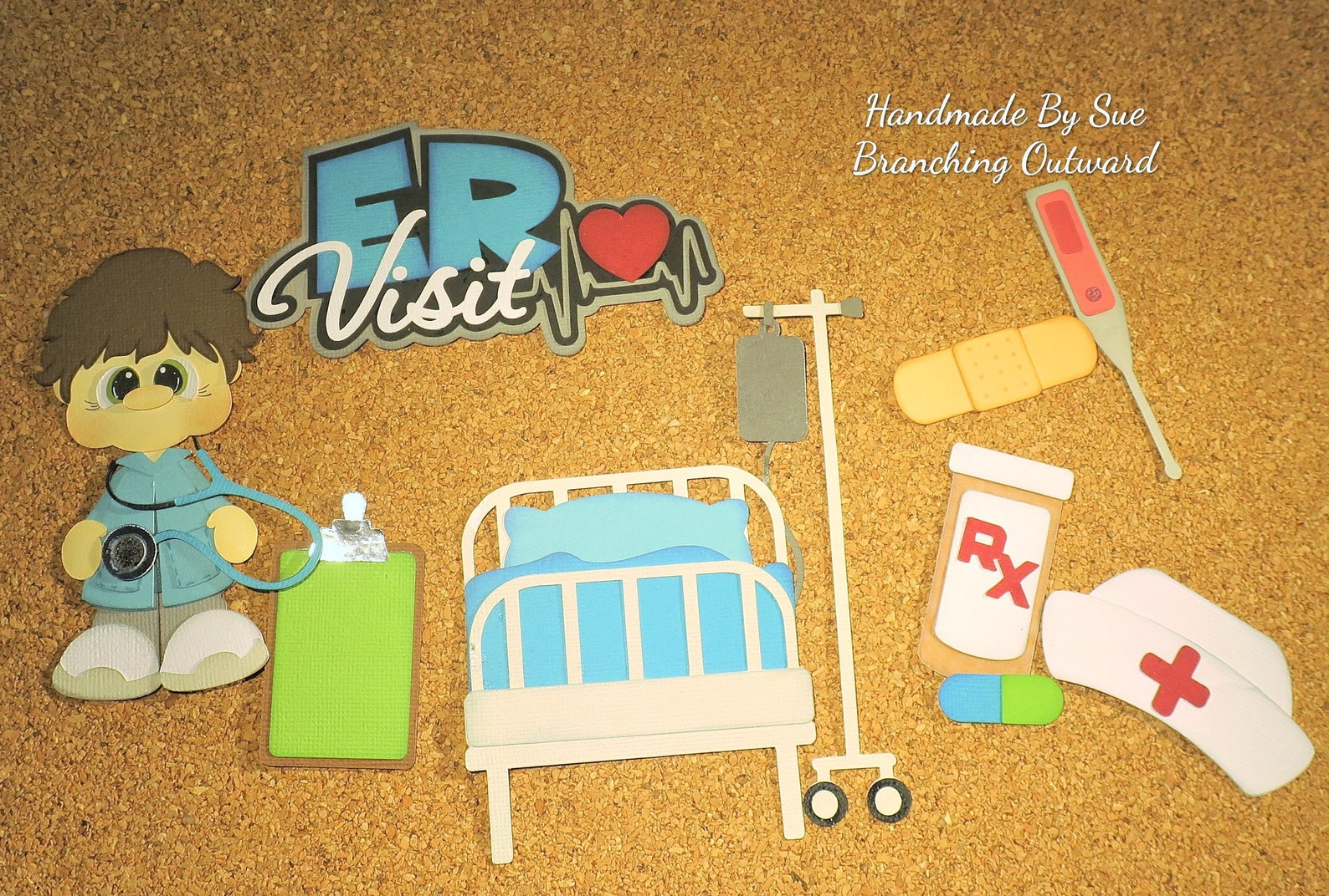 ER Visit Doctor Nurse Hospital Paper Piecing Cute Premade Scrapbooking ...