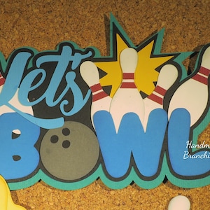 Bowling Paper Piecing Cute Premade Scrapbooking Embellishment Hand Made ...