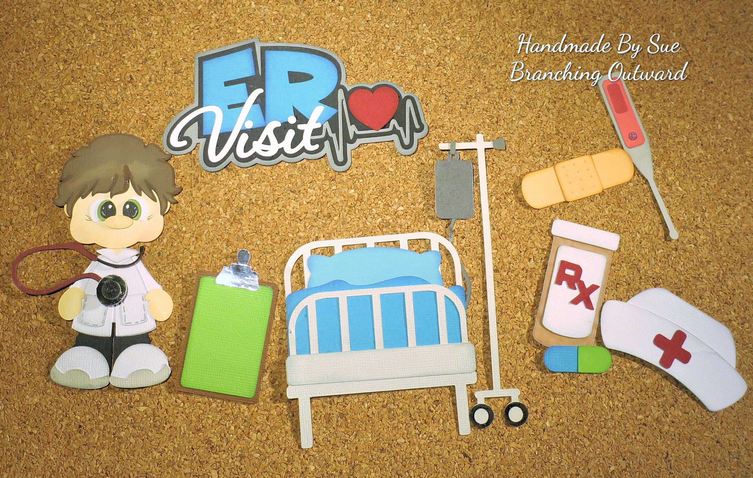 ER Visit Doctor Nurse Hospital Paper Piecing Cute Premade Scrapbooking ...