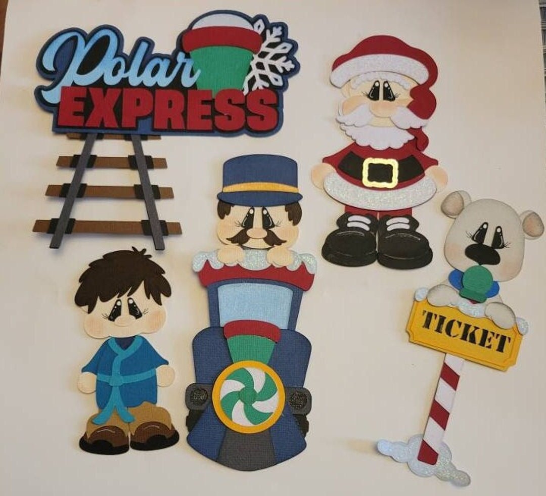 Polar Bear Express Santa Paper Piecing Cute Premade Scrapbooking ...