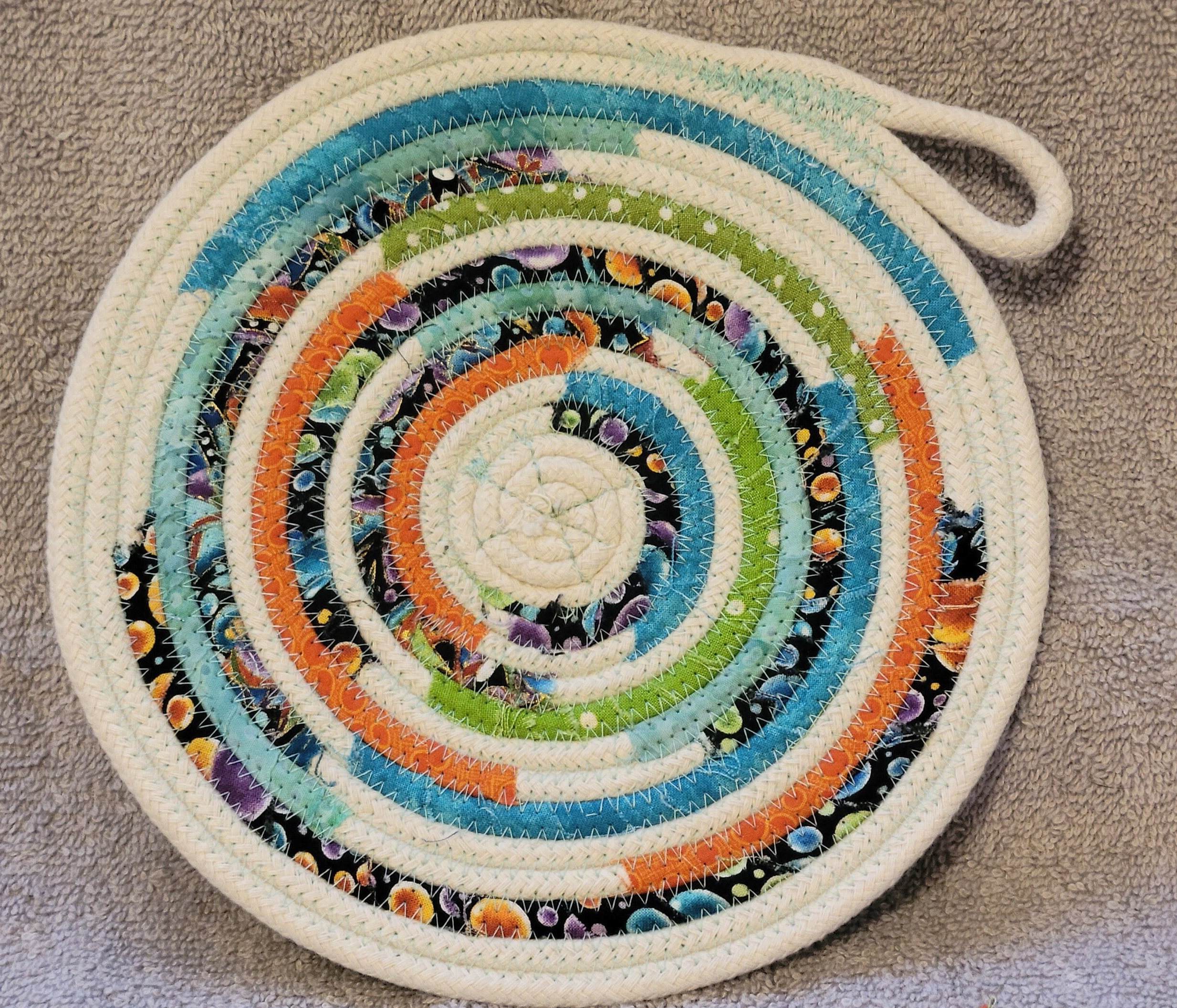 Rope Trivet and Coasters - Multiple Color Choices - Fabric Wrapped ...