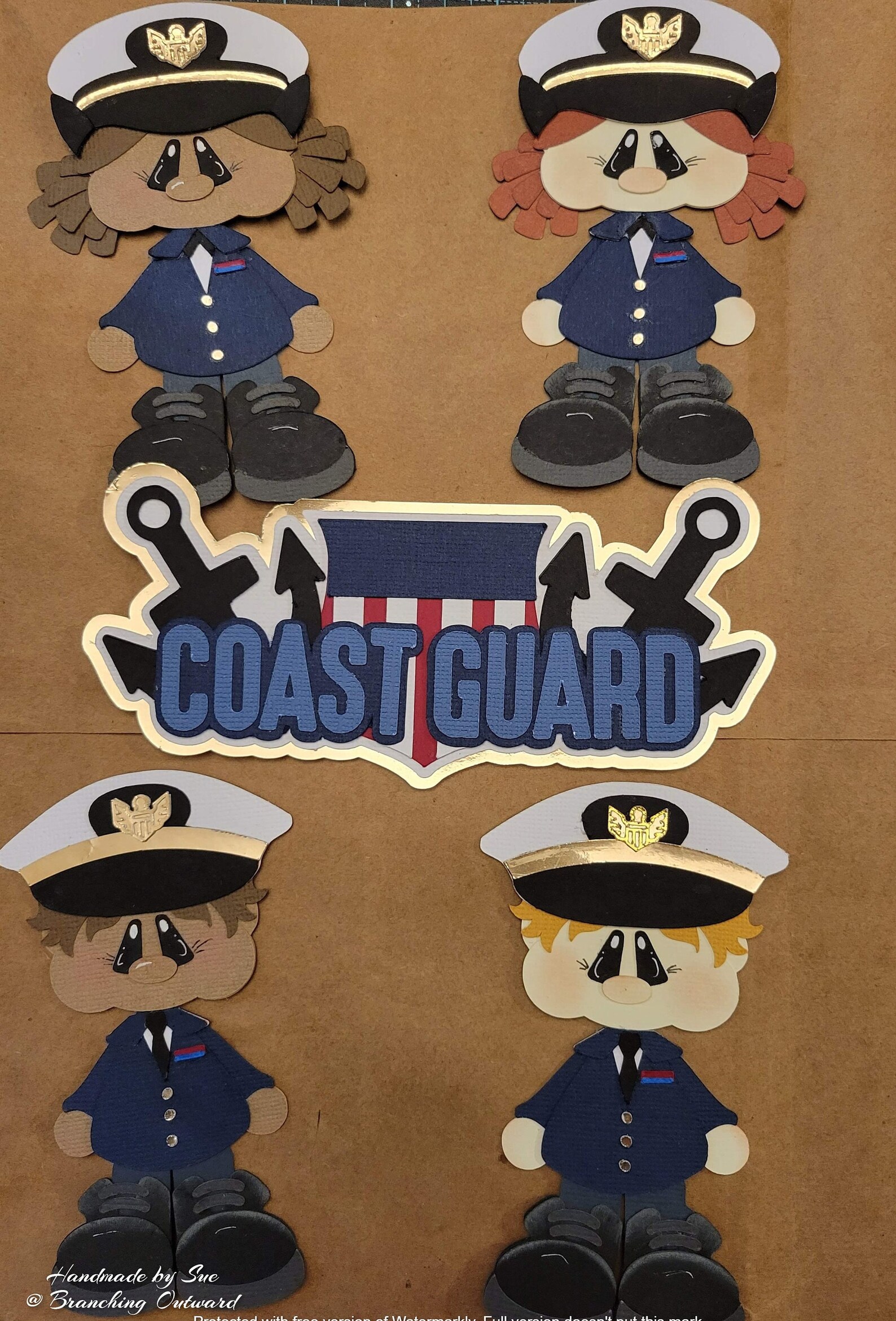 Coast Guard Male or Female Premade Scrapbooking Embellishment Military ...