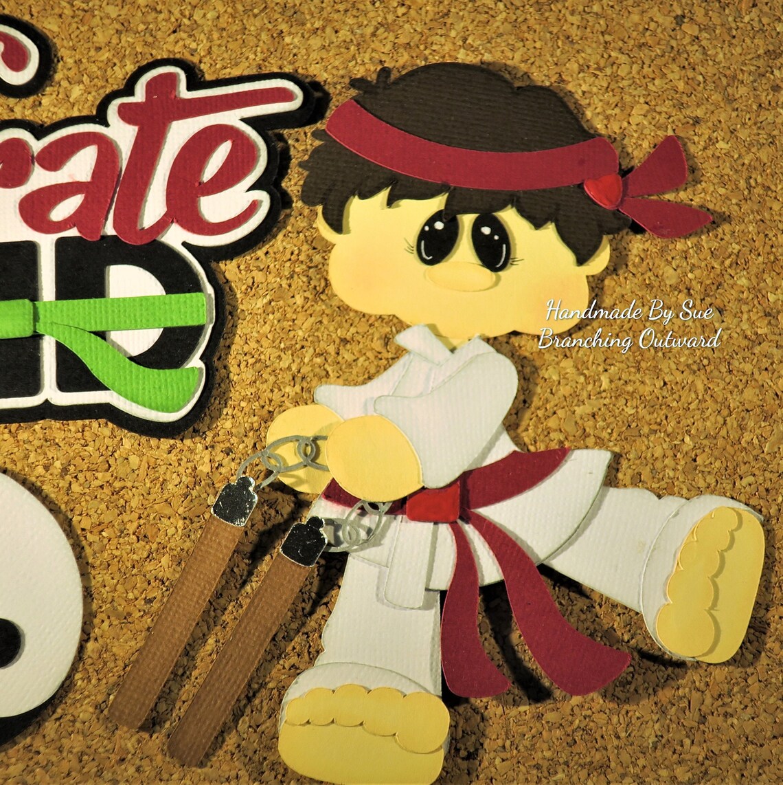 Handmade Karate Kid Paper Piecing Scrapbook Embellishment - Etsy