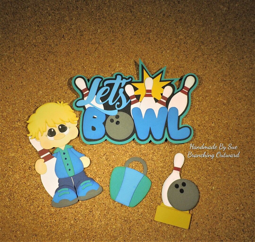 Bowling Paper Piecing Cute Premade Scrapbooking Embellishment Hand Made ...