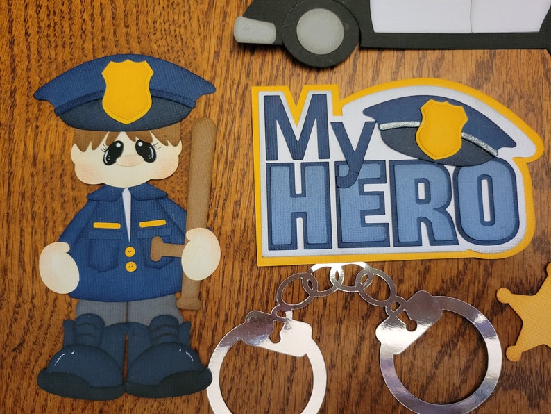 Handmade Paper Piecing Police Scrapbook Embellishments - Etsy
