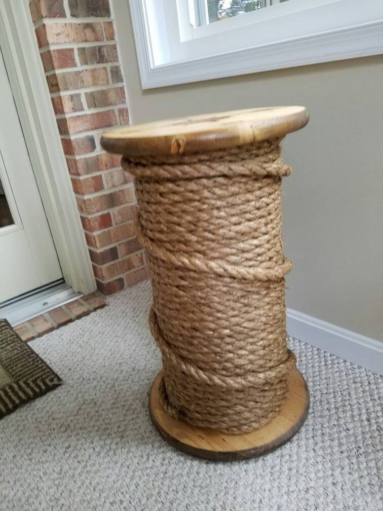 Rope Table Nautical Rope and Wood Accent Table Compass Rose | Etsy