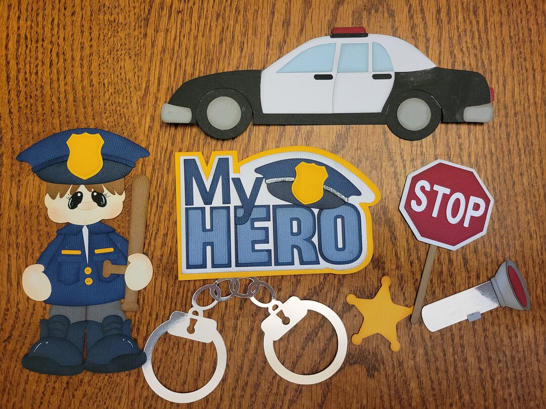 Handmade Paper Piecing Police Scrapbook Embellishments - Etsy
