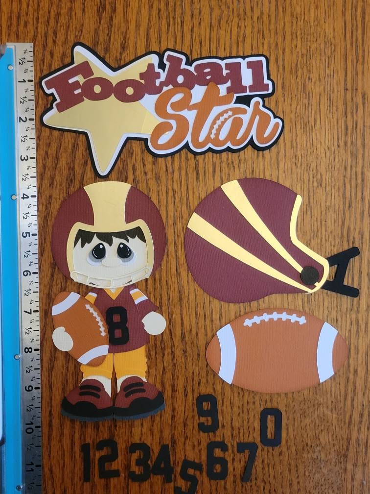 Handmade Football Scrapbook Embellishment: #1 Fan or Football Star - Etsy