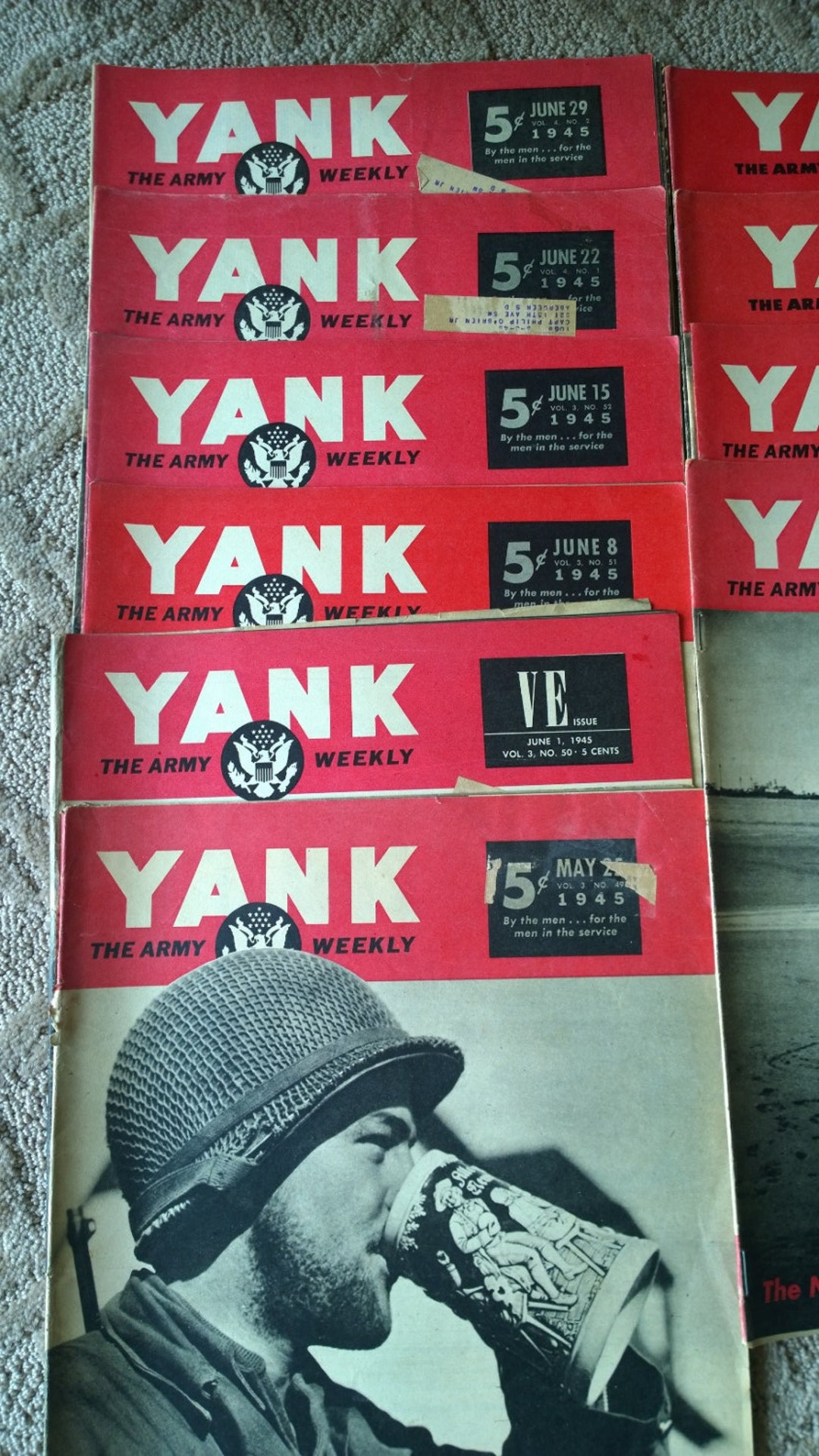 Lot of YANK Army Weekly Magazine - Etsy