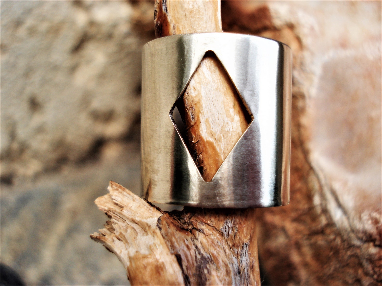 Silver Cut Out Rhombus Ring Modern Geometric Adjustable Ring - Etsy