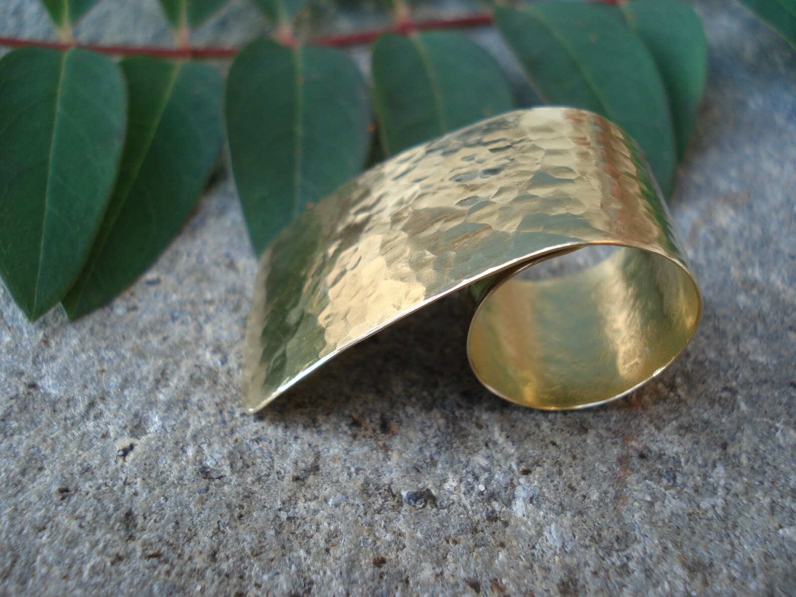 Two Fingers Hammered Bronze Adjustable Ring Contemporary - Etsy