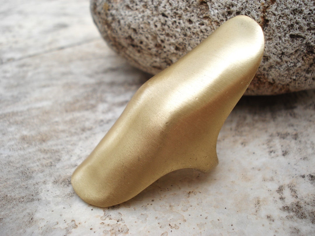 Full Finger Bronze Ring Long Statement Chunky Ring Extra Wide Tube Ring ...