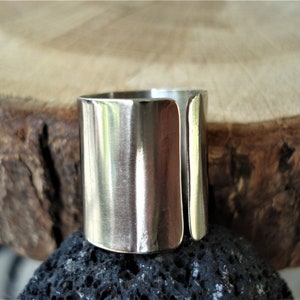 Silver Cut Out Rhombus Ring Modern Geometric Adjustable Ring Statement ...