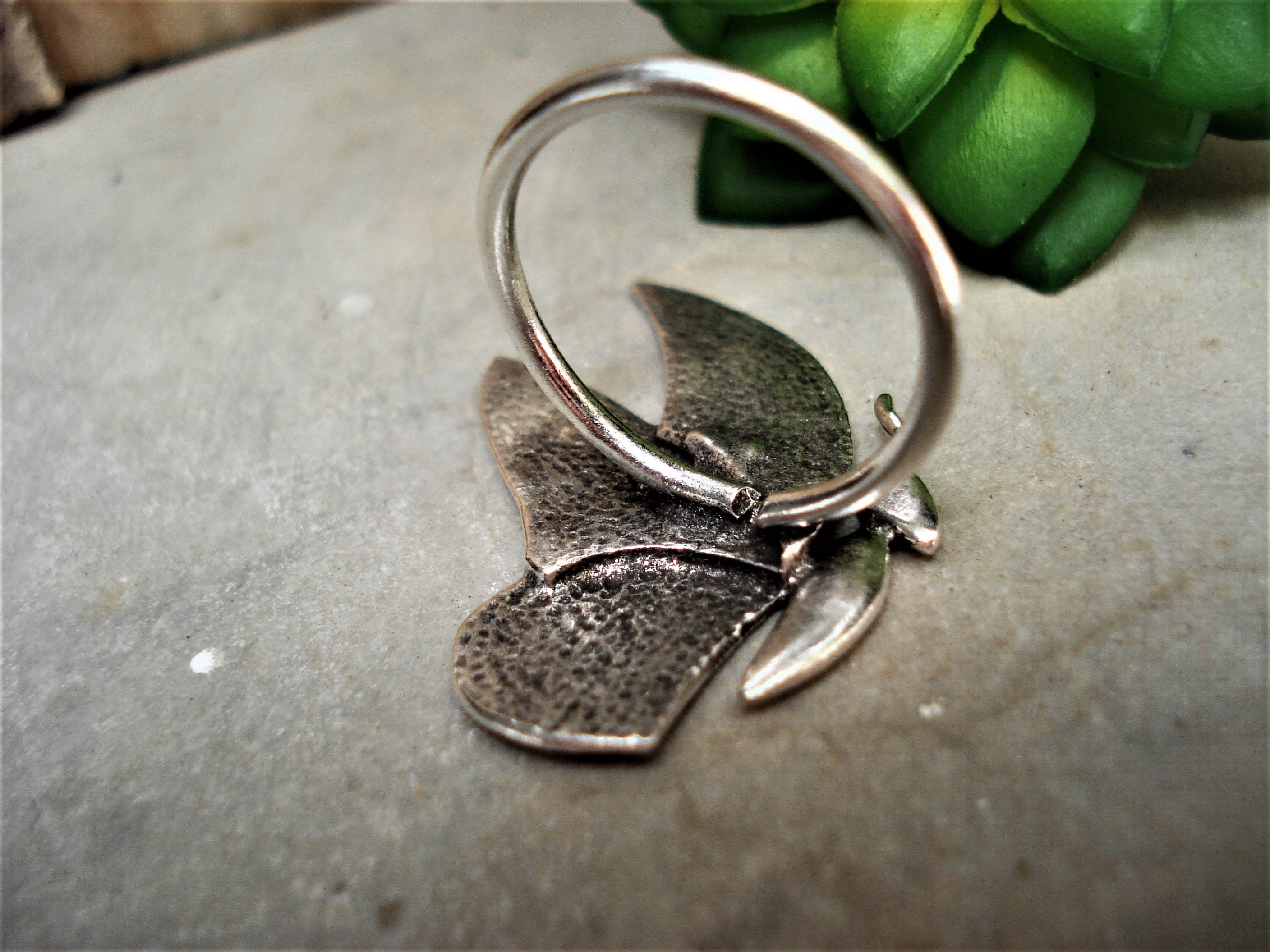 Butterfly Silver Adjustable Ring Unique Big Statement Ring - Etsy