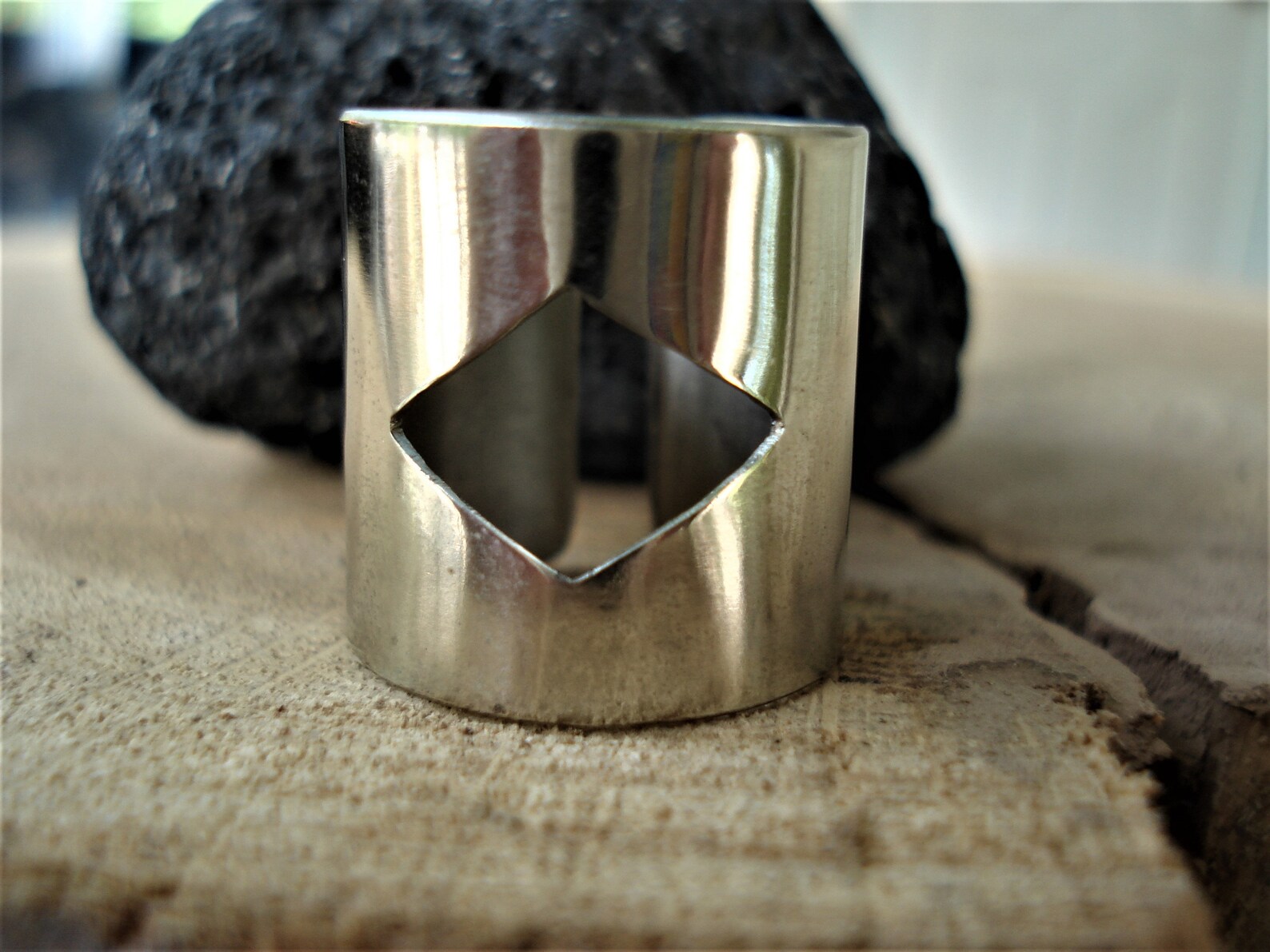 Silver Cut Out Rhombus Ring Modern Geometric Adjustable Ring - Etsy