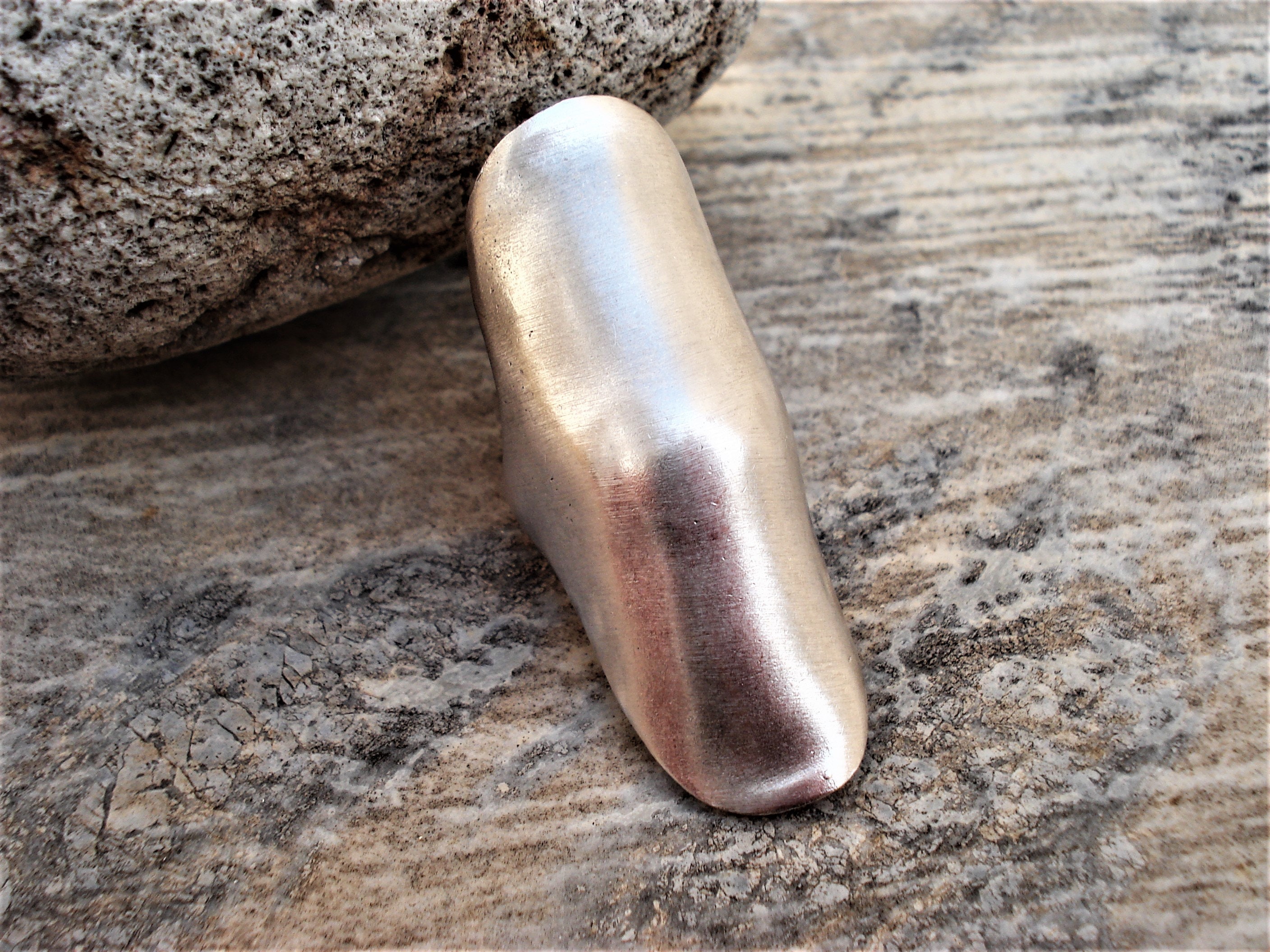 Full Finger Silver Ring Long Statement Chunky Ring Extra Wide - Etsy