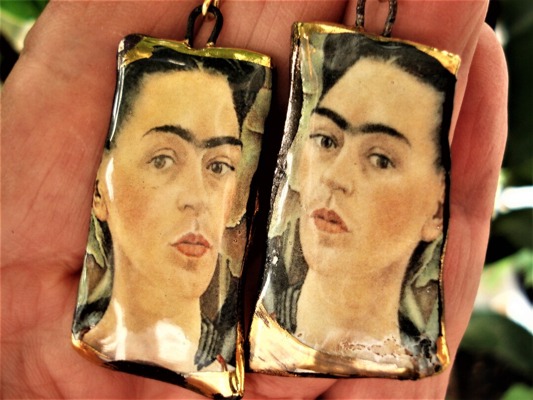 Frida Kahlo Inspired Earrings Porcelain Handcrafted Earrings Ceramic ...