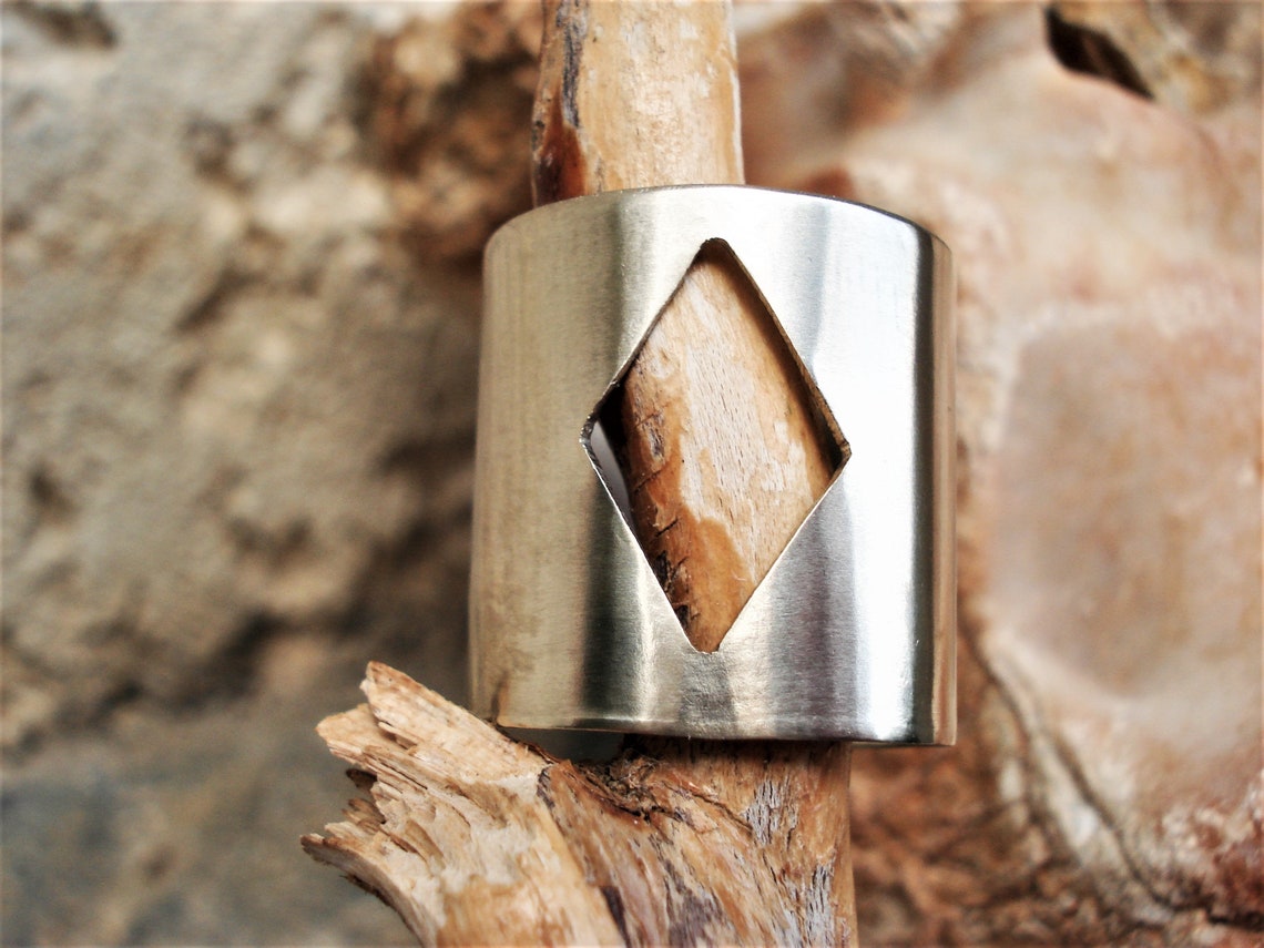 Silver Cut Out Rhombus Ring Modern Geometric Adjustable Ring - Etsy