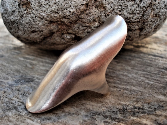 Full Finger Silver Ring Long Statement Chunky Ring Extra Wide - Etsy