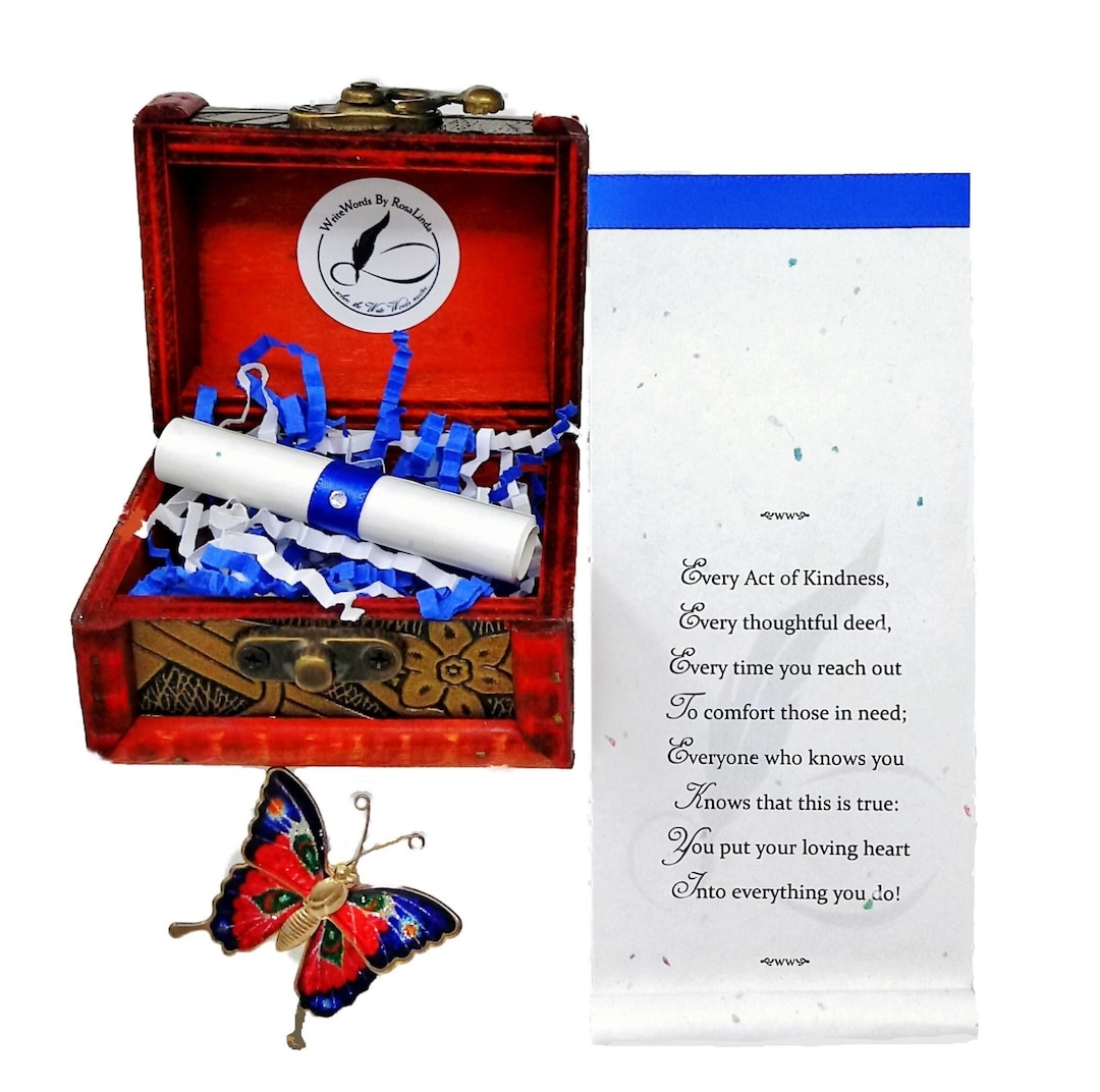 ACT OF KINDNESS Personalized Poem Mini Scroll Card in Treasure Chest ...