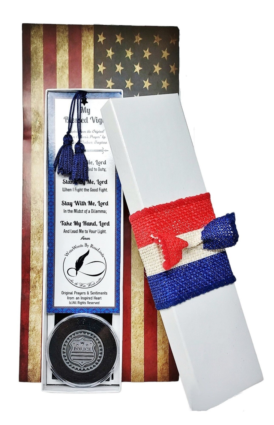 POLICE OFFICER GIFT 12pc Set: Prayer Coin, Wallet Cards, Blue Line ...