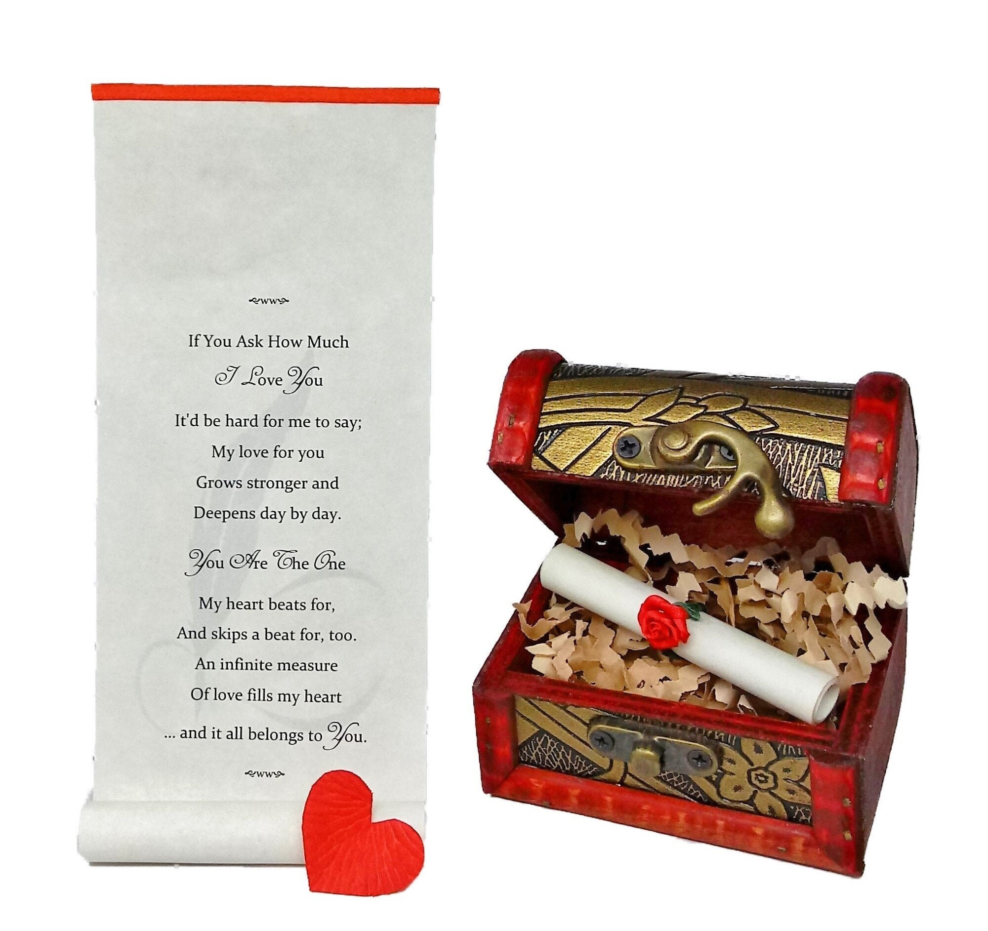 Mini LOVE POEM SCROLL Card if You Ask in Treasure Chest Valentine ...