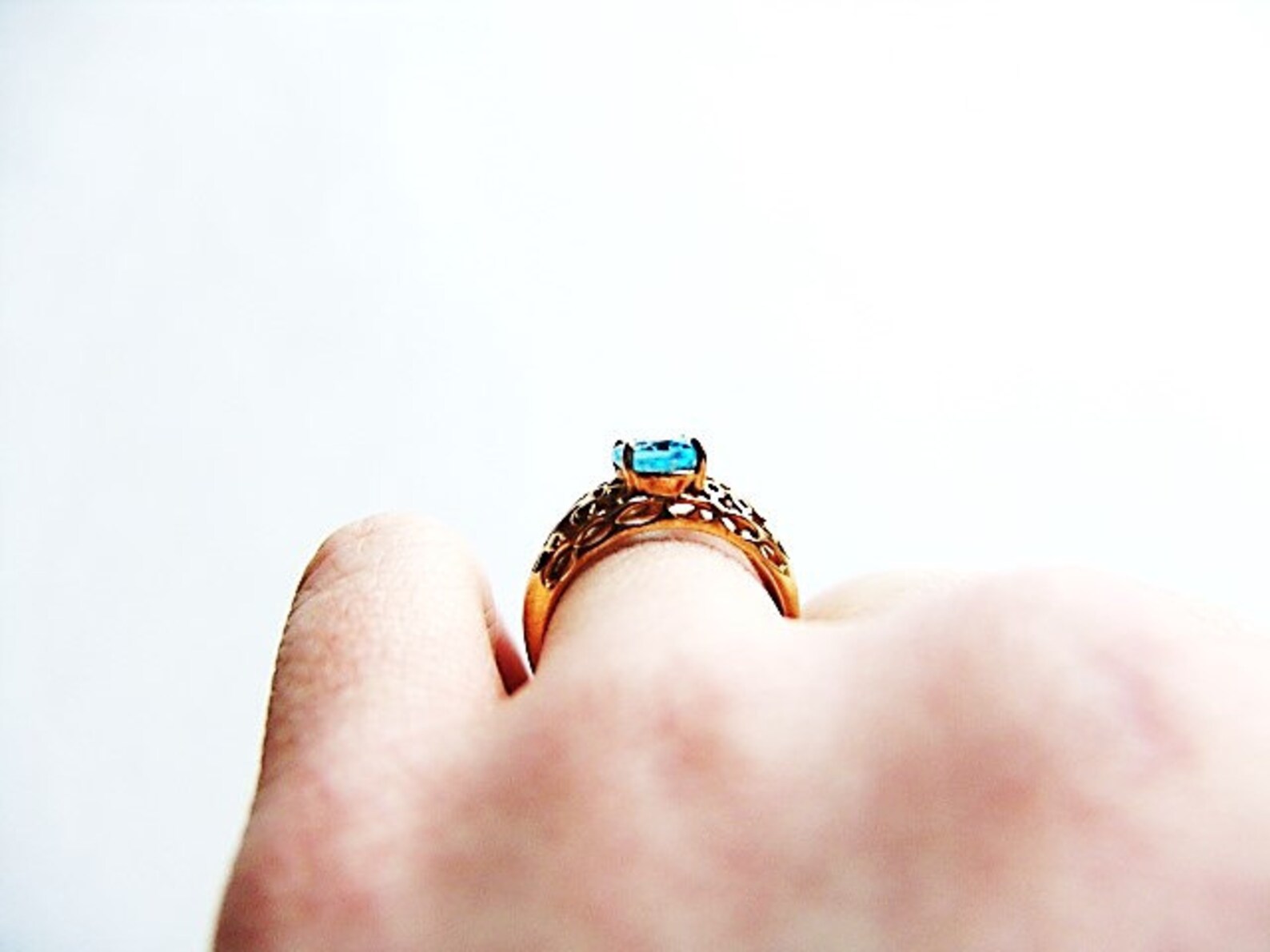 Paradiso Ring Vintage/Estate Item in 10K Gold & Blue Topaz | Etsy