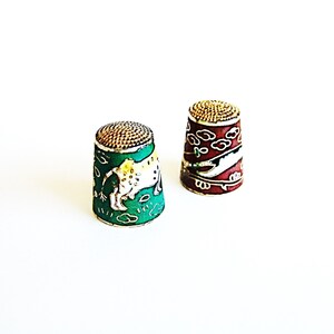 Cloisonné Thimbles Set of 2 Vintage/estate Asian Style | Etsy