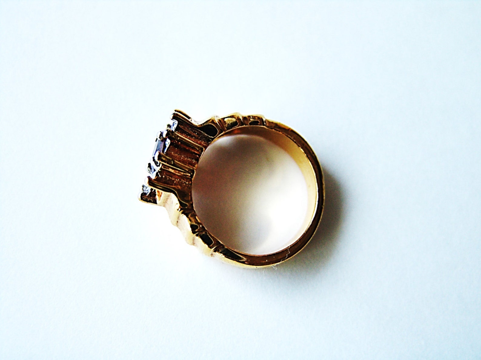 Monarch Ring Estate Vintage Ring With Yellow Gold Tone Base - Etsy