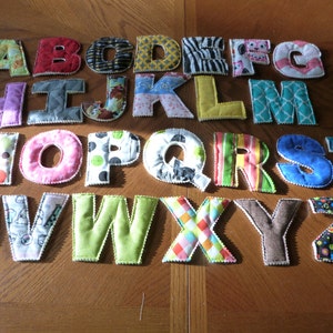 Plush "quilted" Fabric Alphabet Letters or Numbers SET - Etsy