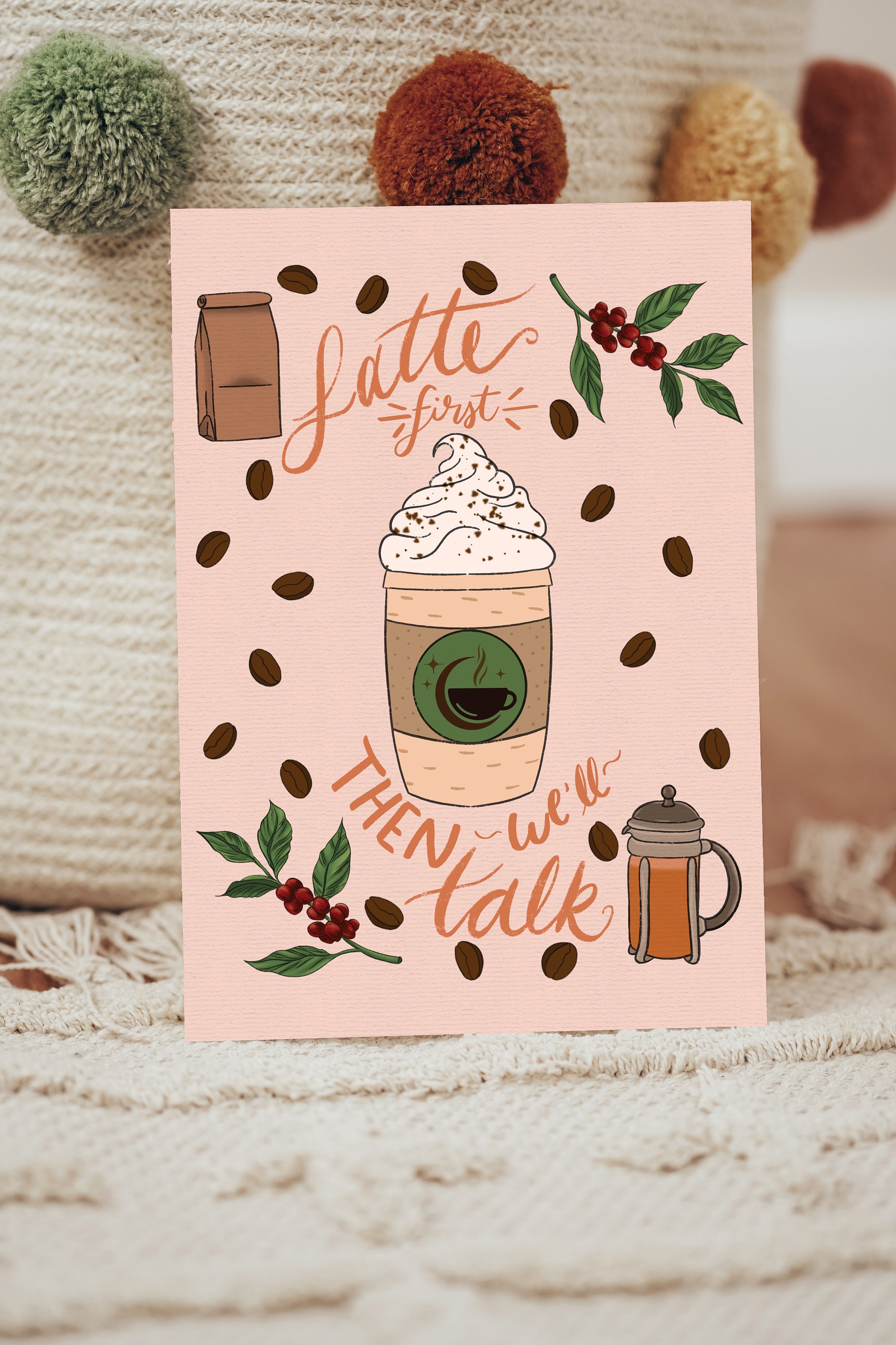 Latte First Printable Download, Printable Art, Downloadable Art, Coffee ...