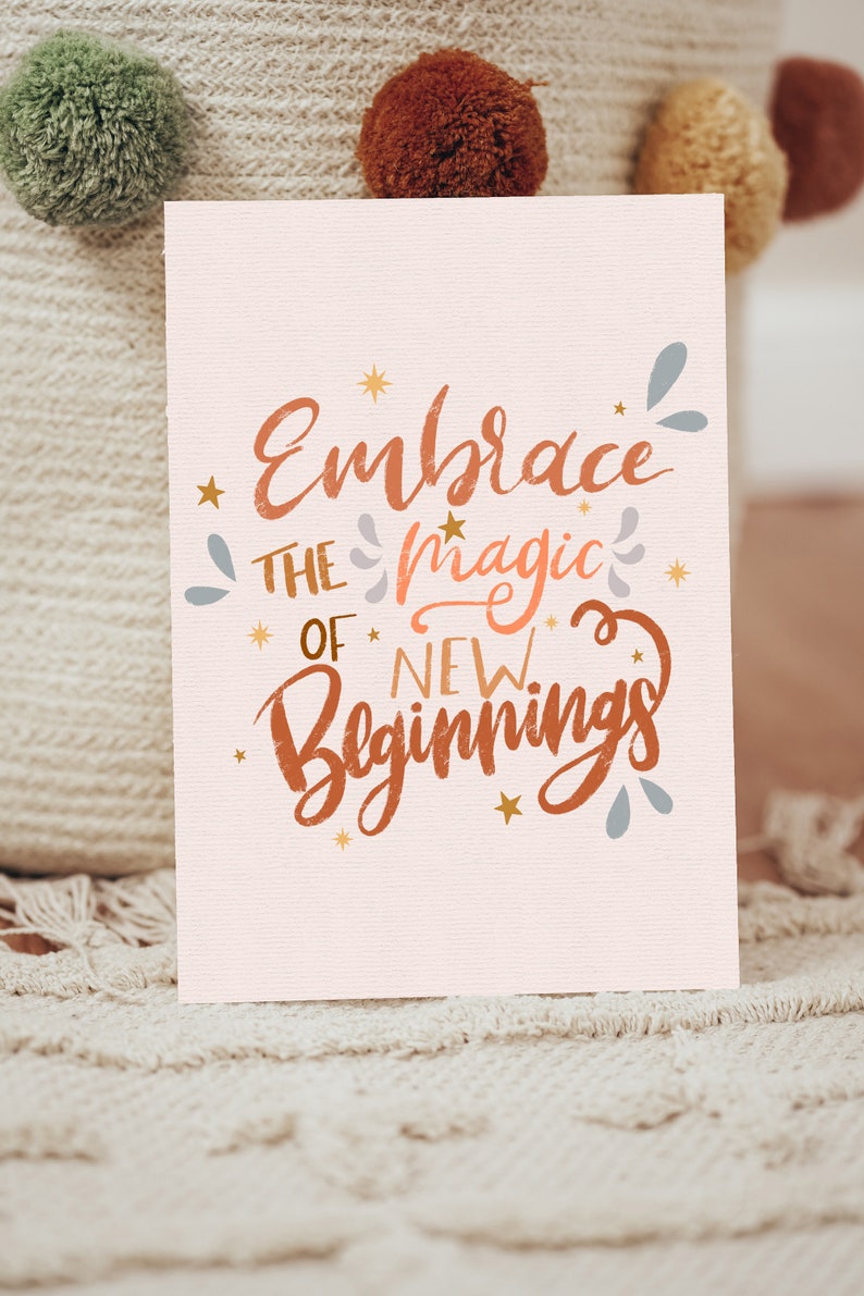 Magic of New Beginnings Printable Download, Printable Art, Downloadable Art, Quote Wall Decor ...