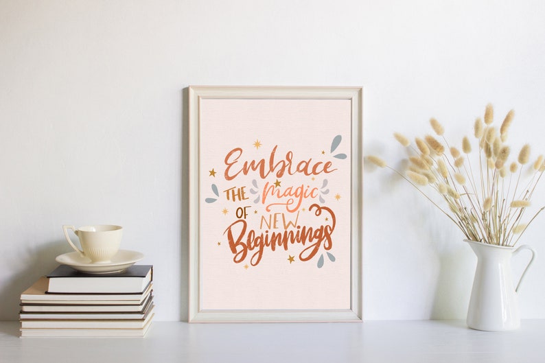 Magic of New Beginnings Printable Download, Printable Art, Downloadable Art, Quote Wall Decor ...