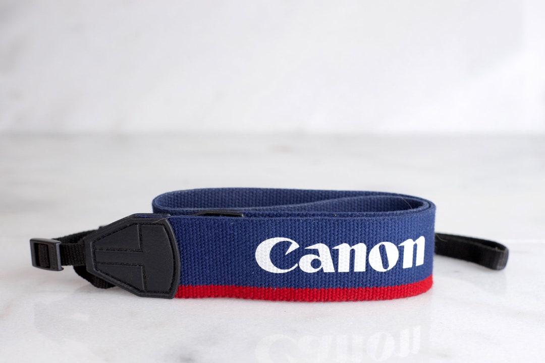 Canon EOS Camera Strap With Viewfinder Cover - Red and Blue, Plastic ...