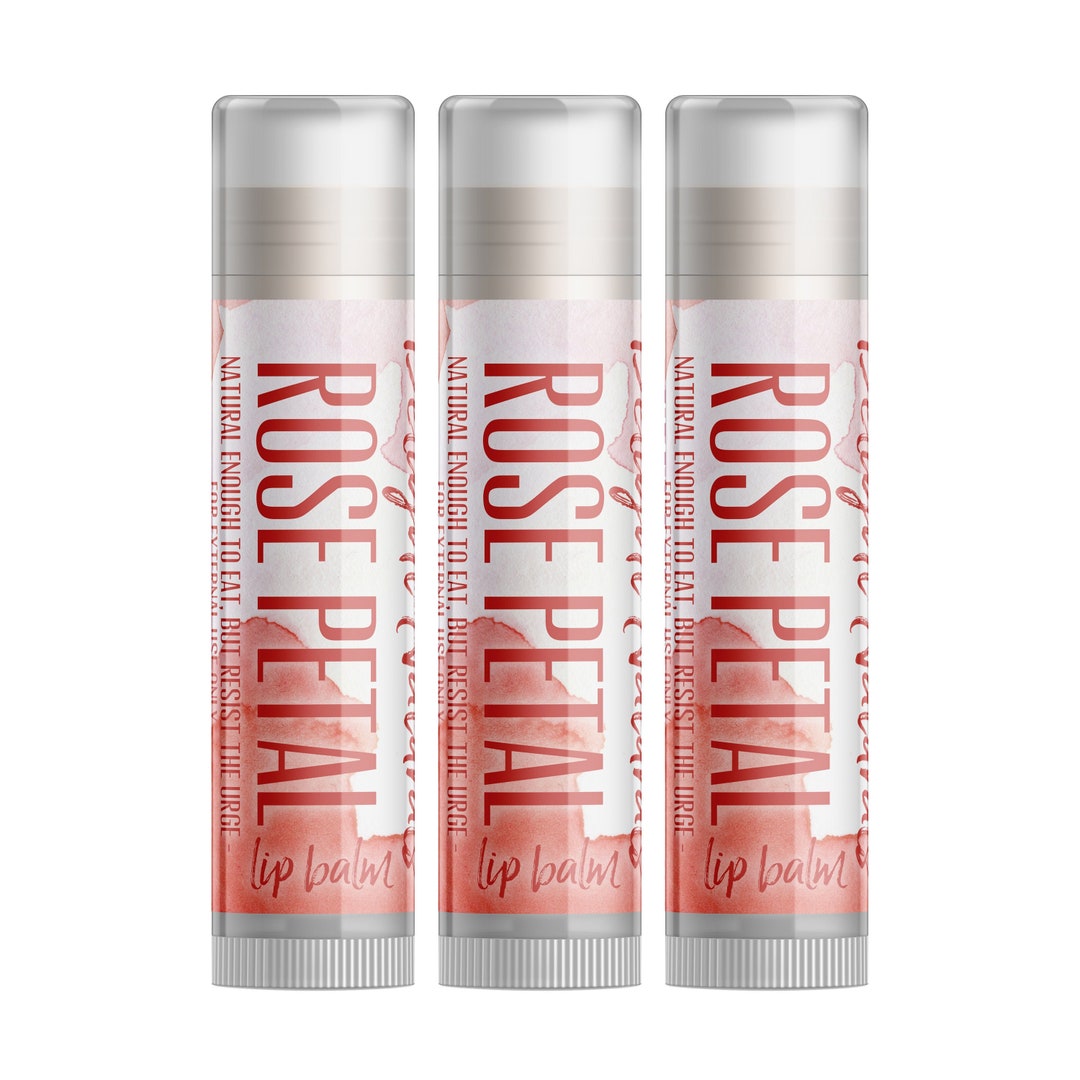 Rose Petal Lip Balm Set of Three - Etsy