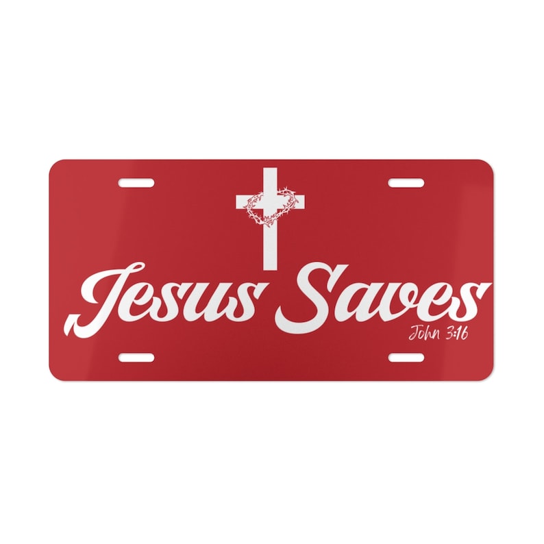 Jesus Saves Front Auto Tag License Plate-christian Gift-believer Gift ...