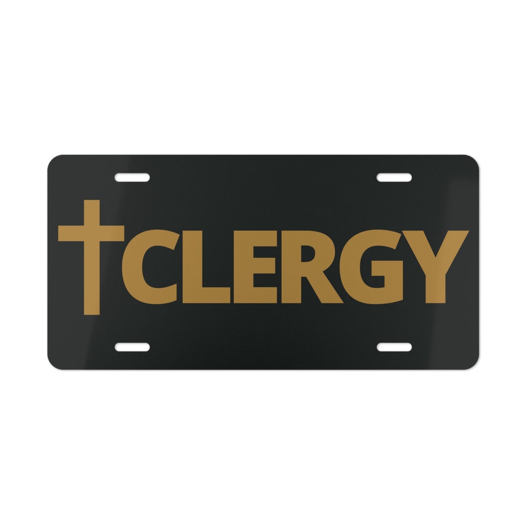 Clergy Front Auto Tag License Plate, Christian Minister Gift, Clergy ...