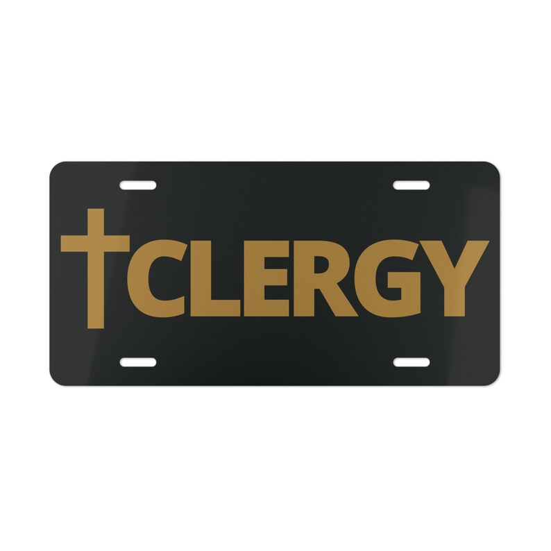 Clergy Front Auto Tag License Plate, Christian Minister Gift, Clergy ...