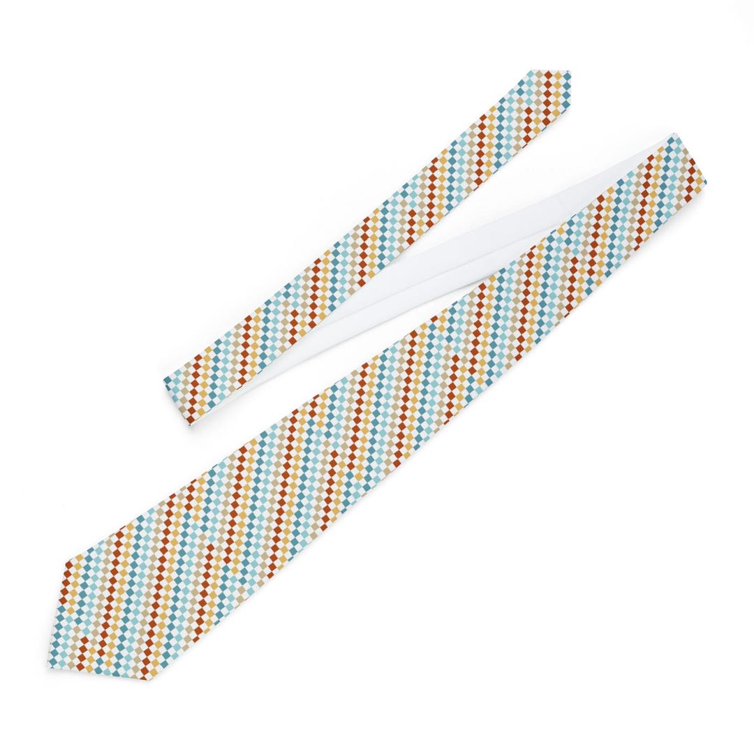 Multi-color Necktie With Colorful Diamond Pattern, Formal Accessory for ...
