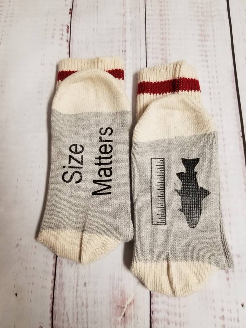 Funny Fishing Socks Size Matters Funny Socks - Etsy