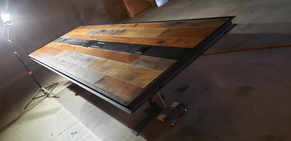 Industrial/vintage Conference Room Table W/ Raw Steel Body and - Etsy