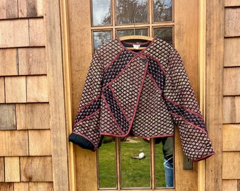 Quilted Block Print Jacket - Etsy