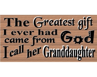 Granddaughter plaque | Etsy