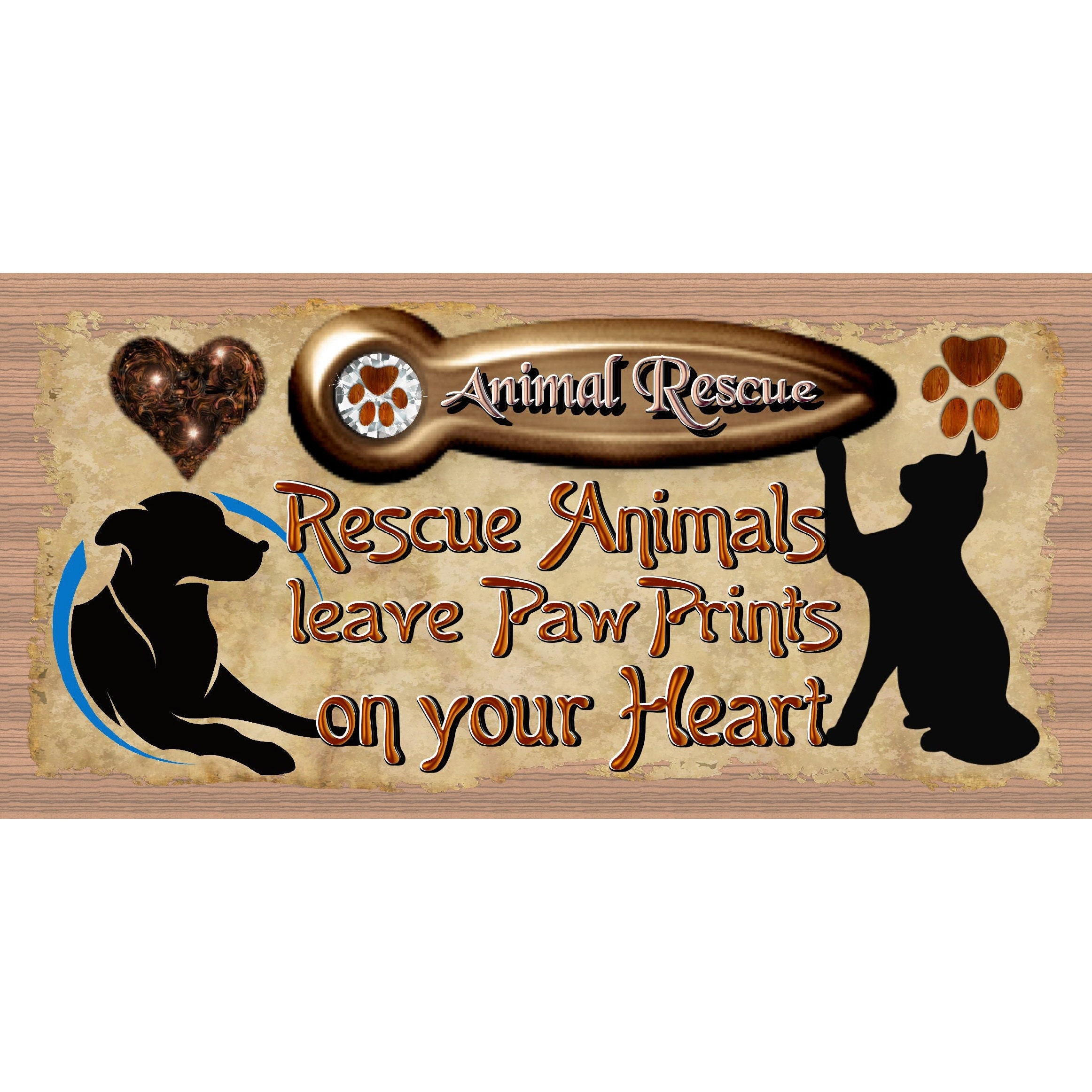 Rescue Wood Signs Animal Rescue Sign GS 154XX Dog wood sign | Etsy