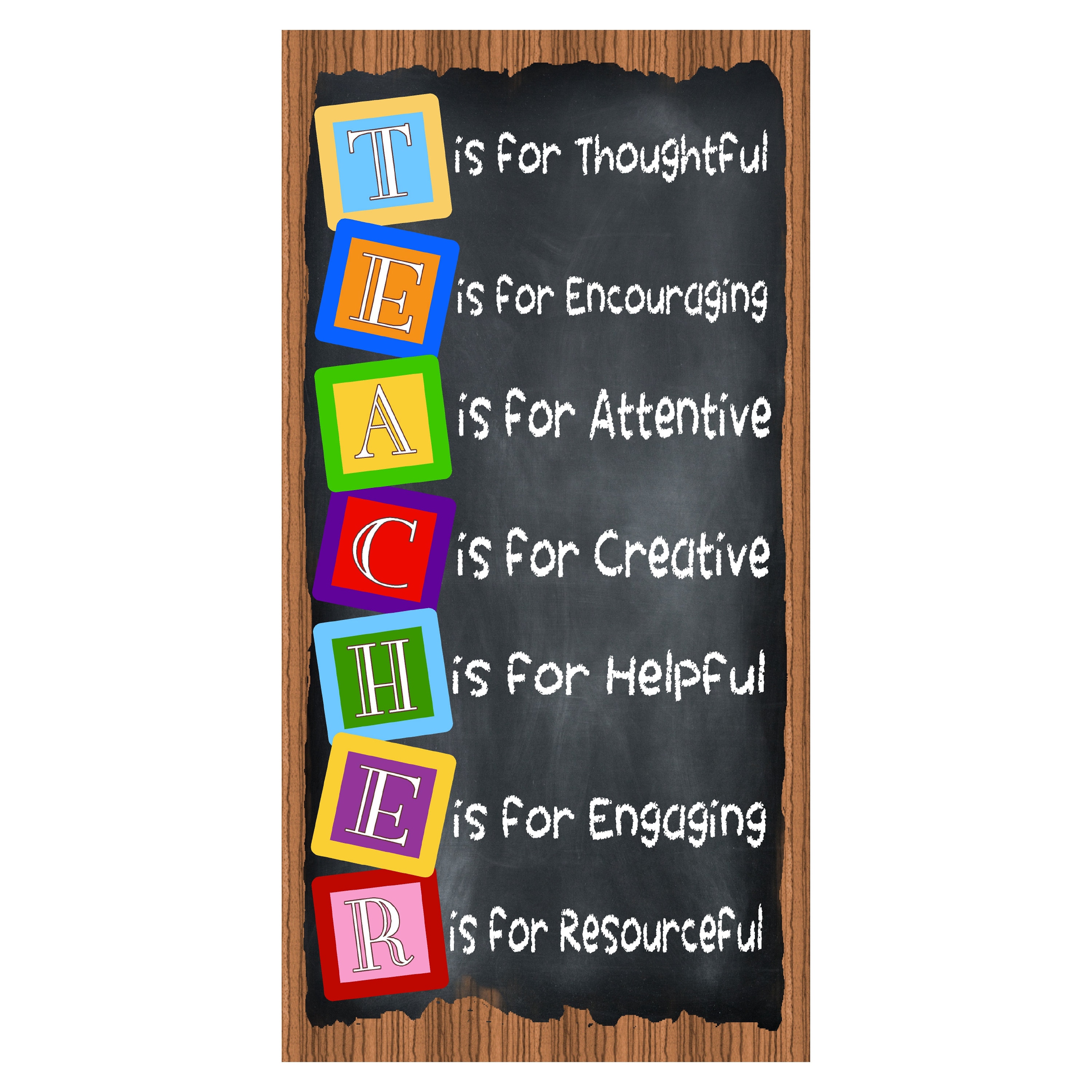 Teacher Sign Teacher Acronym Poem Alphabet Blocks GS3509 | Etsy