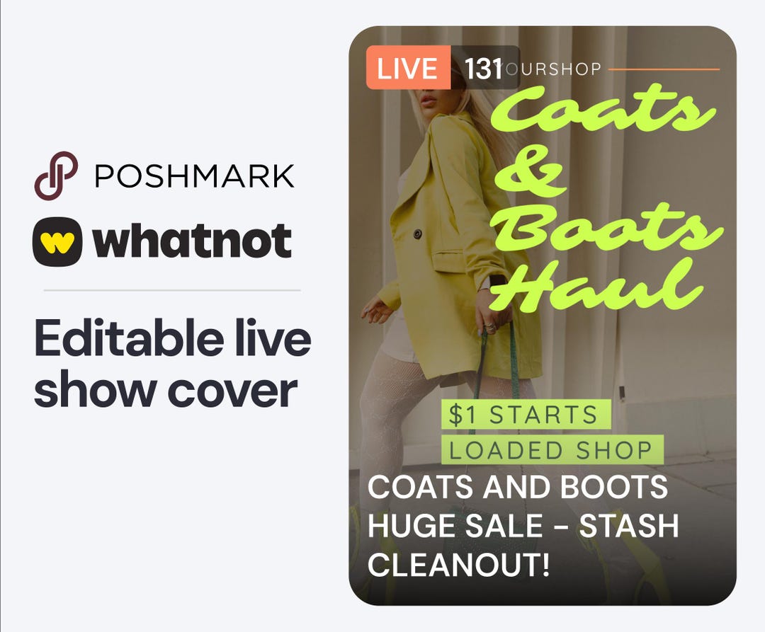 Poshmark & Whatnot Show Cover Template: Editable Canva Design - Etsy