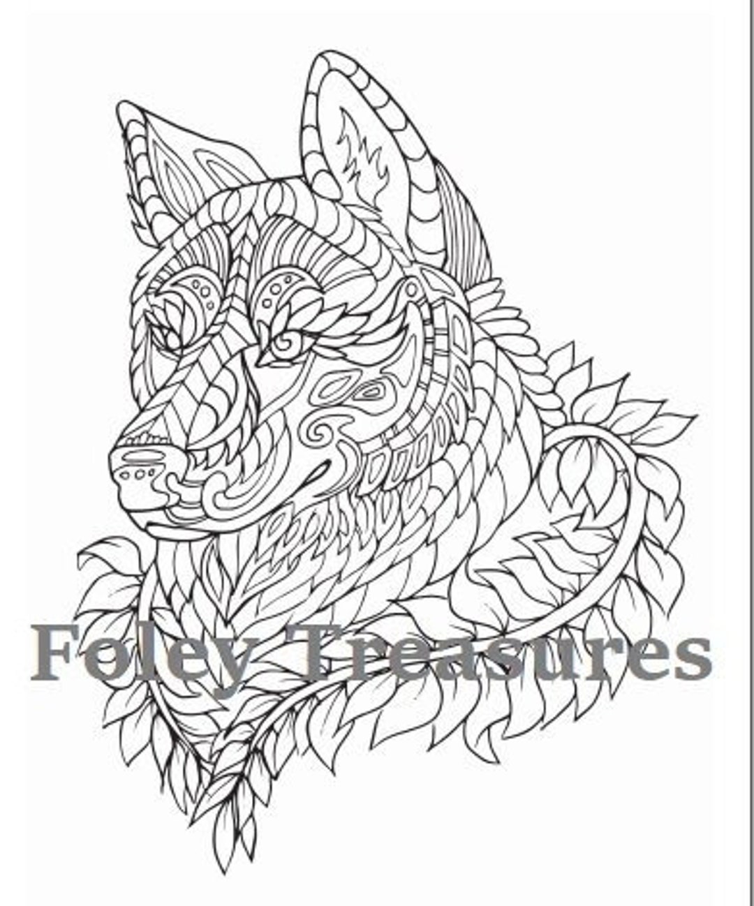 Wolf Colouring Stencil - Etsy