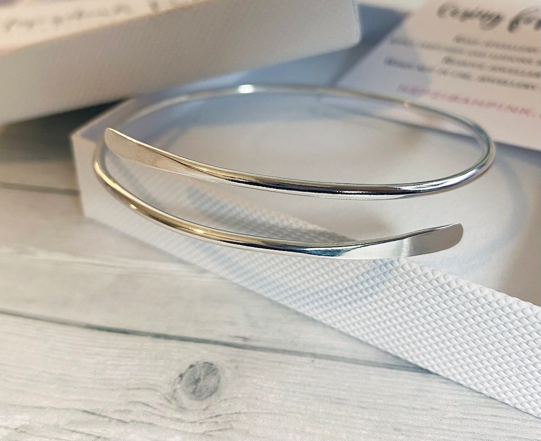 Hand Crafted - Sterling Silver Wrap Bangle - Can Be Personalised - Etsy