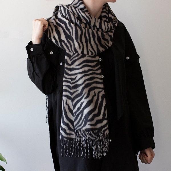 Zebra Print Scarf - Etsy