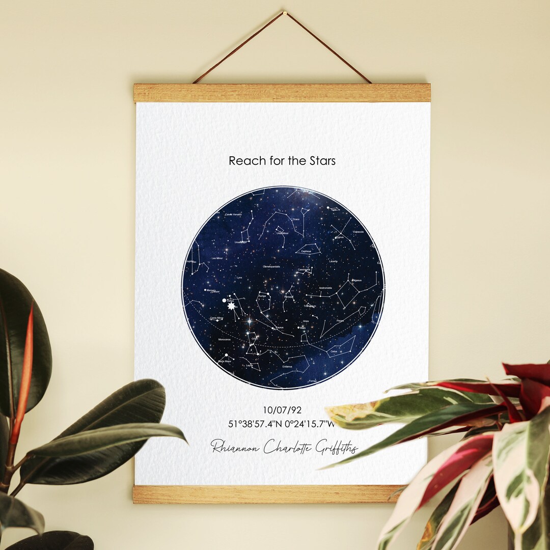 Create Your Night Sky Star Map Location and Date Print - Etsy